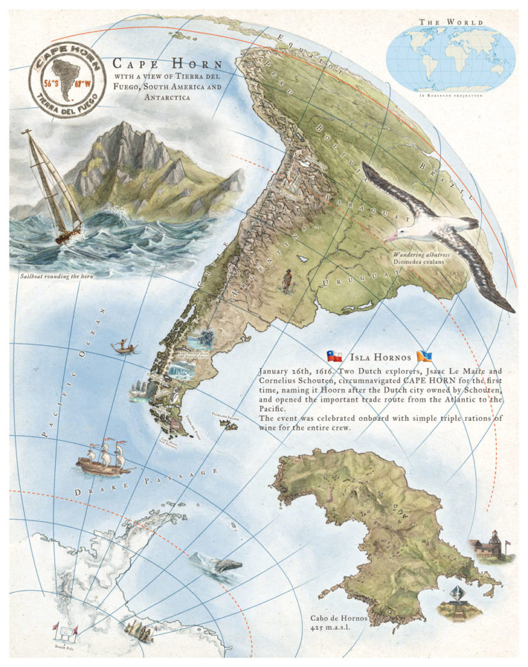 How I create: Cape Horn map - Filippo Vanzo | Illustrator & Cartographer