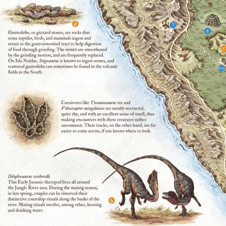 Isla Nublar field guide map - Filippo Vanzo | Illustrator & Cartographer