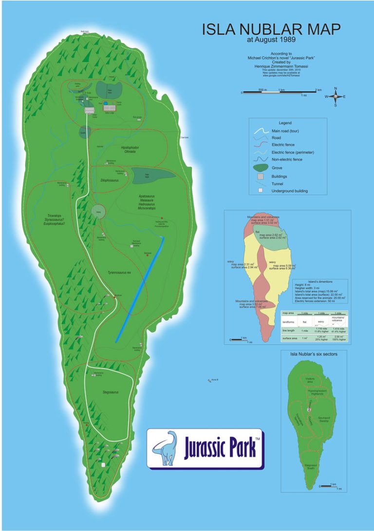 Isla Nublar field guide map - Filippo Vanzo | Illustrator & Cartographer