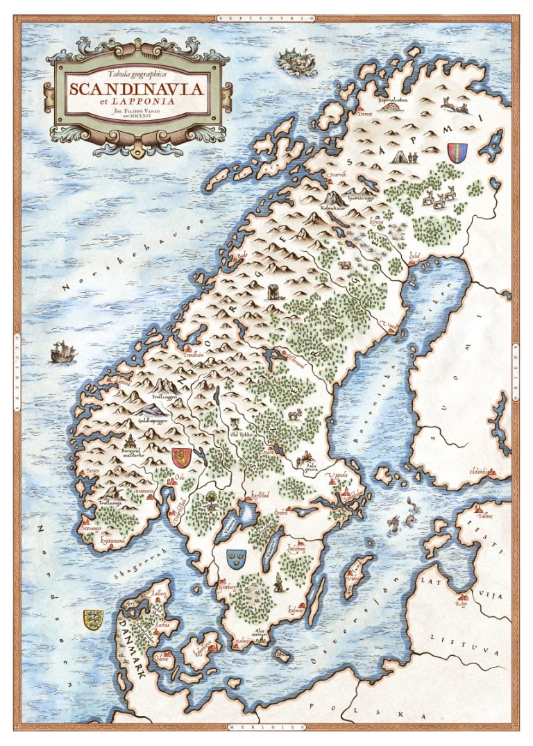 Map of Scandinavia - Filippo Vanzo | Illustrator & Cartographer